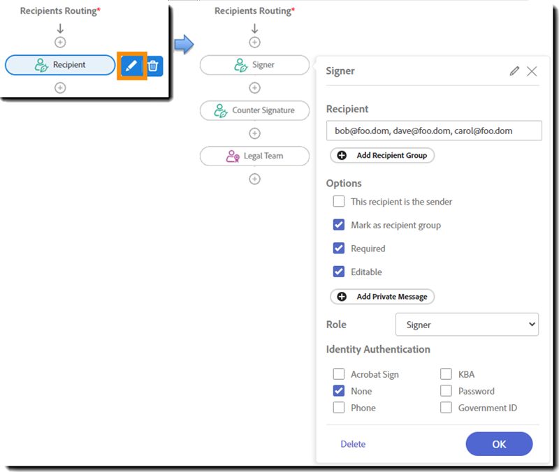 Configure a new sending workflow
